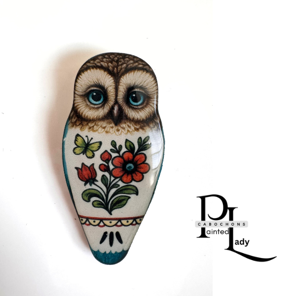Luna owl #6 – Painted Lady Cabochons