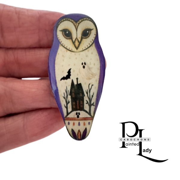 Luna owl #4 – Painted Lady Cabochons