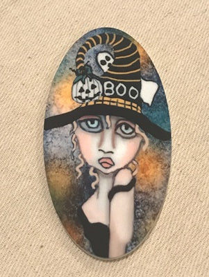 Boo Day Large Oval – Painted Lady Cabochons